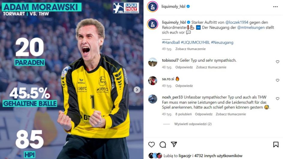 Bramkarz Adam Morawski ocenia mecze w Bundeslidze i klubie Melsungen ...