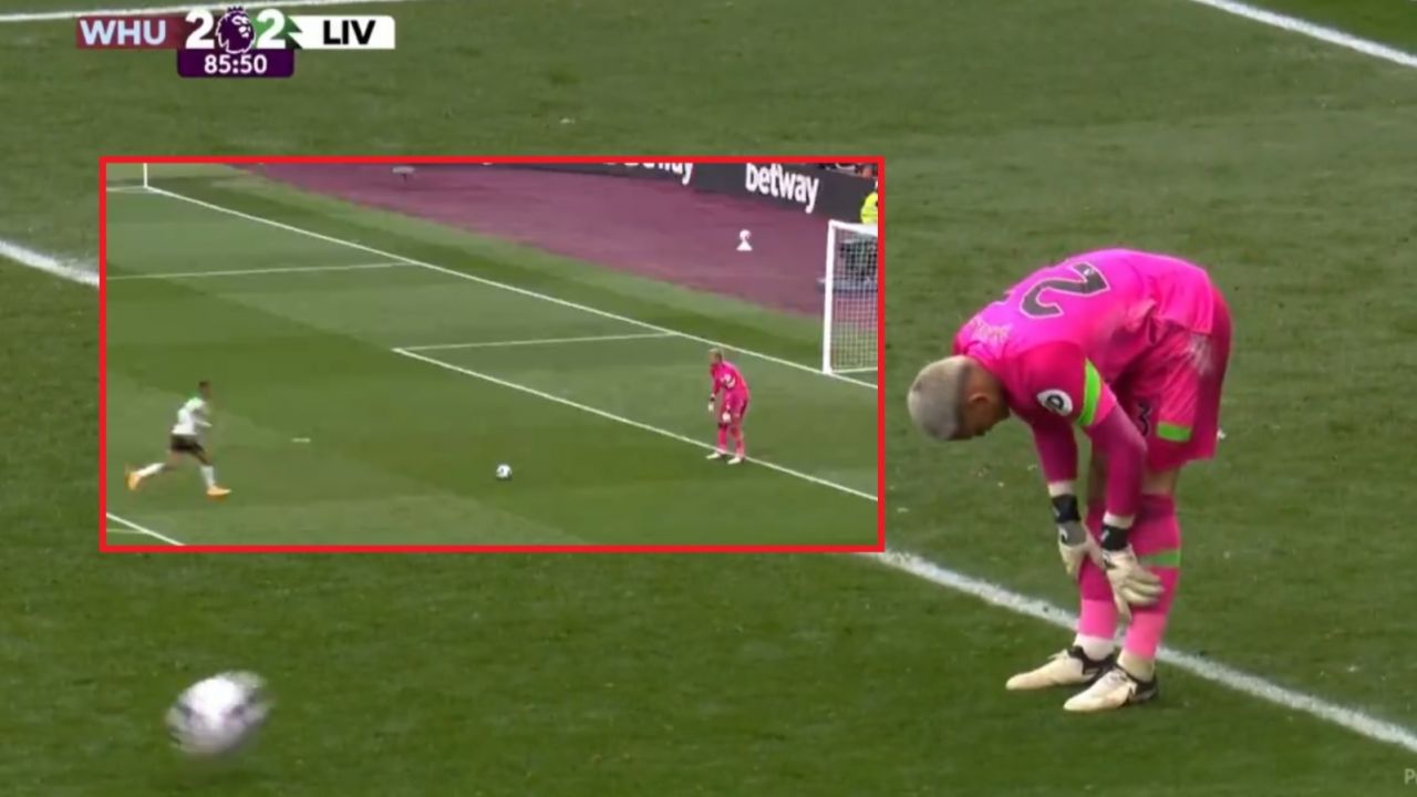 Liverpool mógł wygrać. Bramkarz WHU wymusił rzut wolny... | TVP SPORT