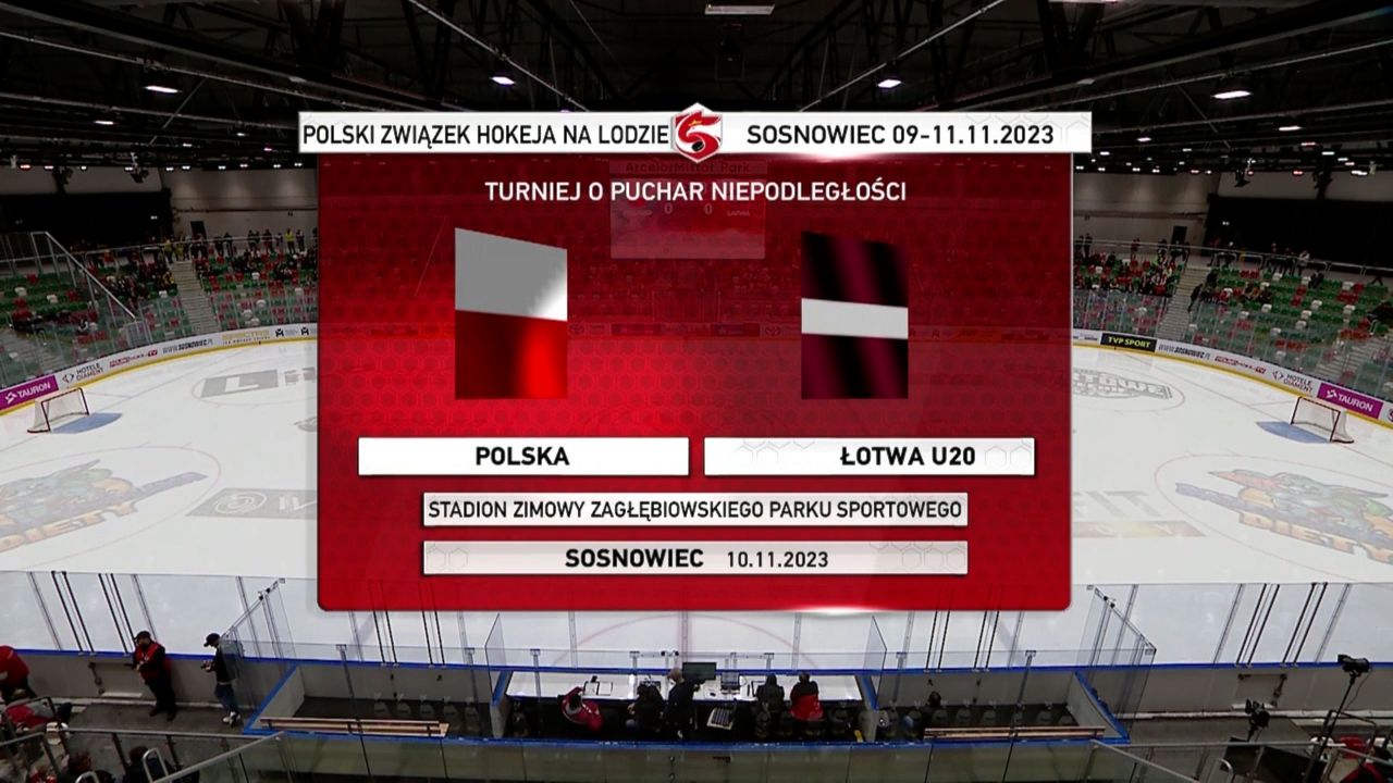 Polska – Łotwa U20. Hokej na lodzie, Turniej Niepodległości, Sosnowiec (10.11.2023) [SKRÓT ...