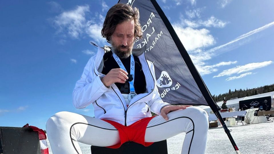 Polish athlete makes history with grueling five-hour barefoot ice marathon run