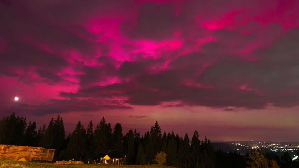 Poland’s sky illuminated by Northern Lights